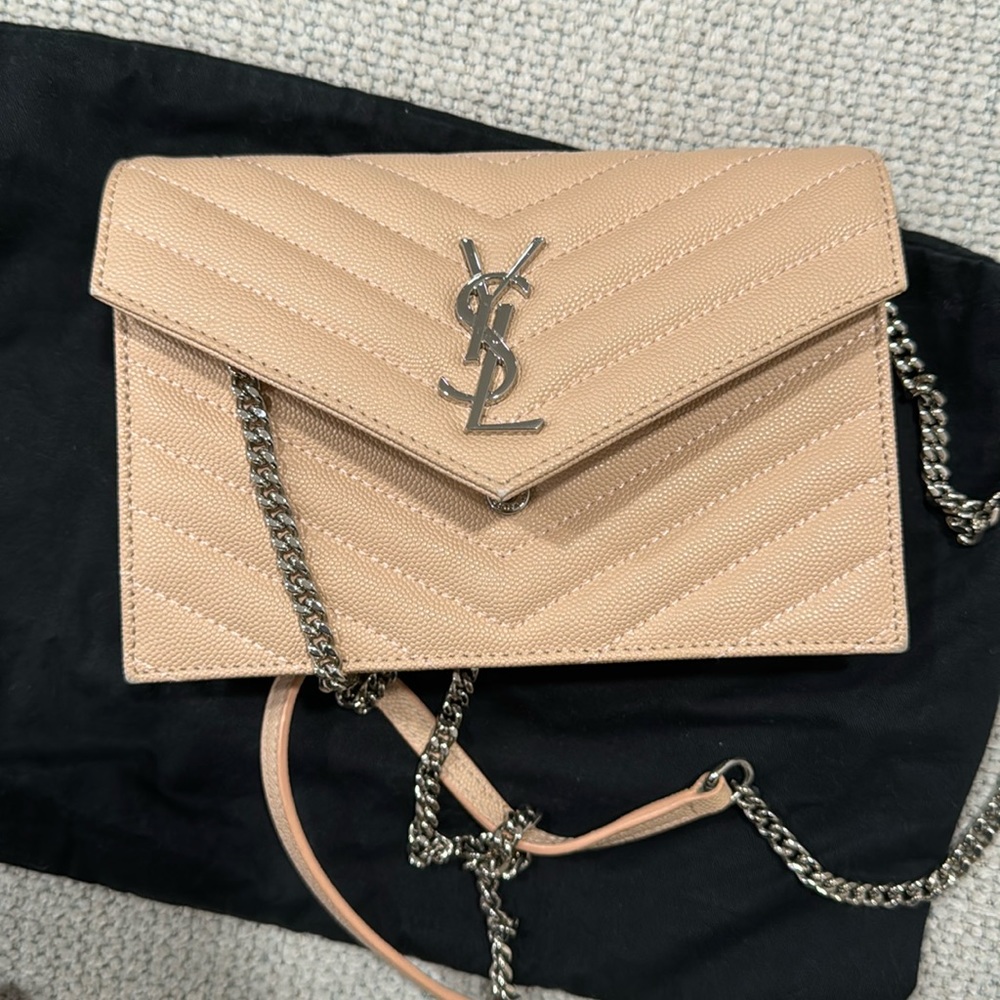 Ysl Cassandre Envelope Chain Wallet - Gem
